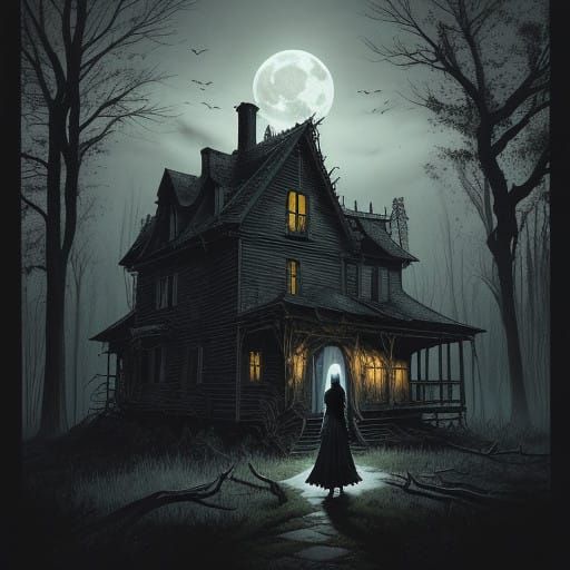 Hyper Realistic Wraith Woman Warns of Doom in a Ha... - AI Art