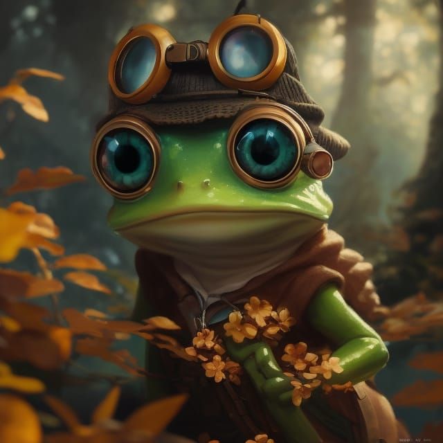 the shot of an adorable frog steampunk :: awwchang :: miles-df ...