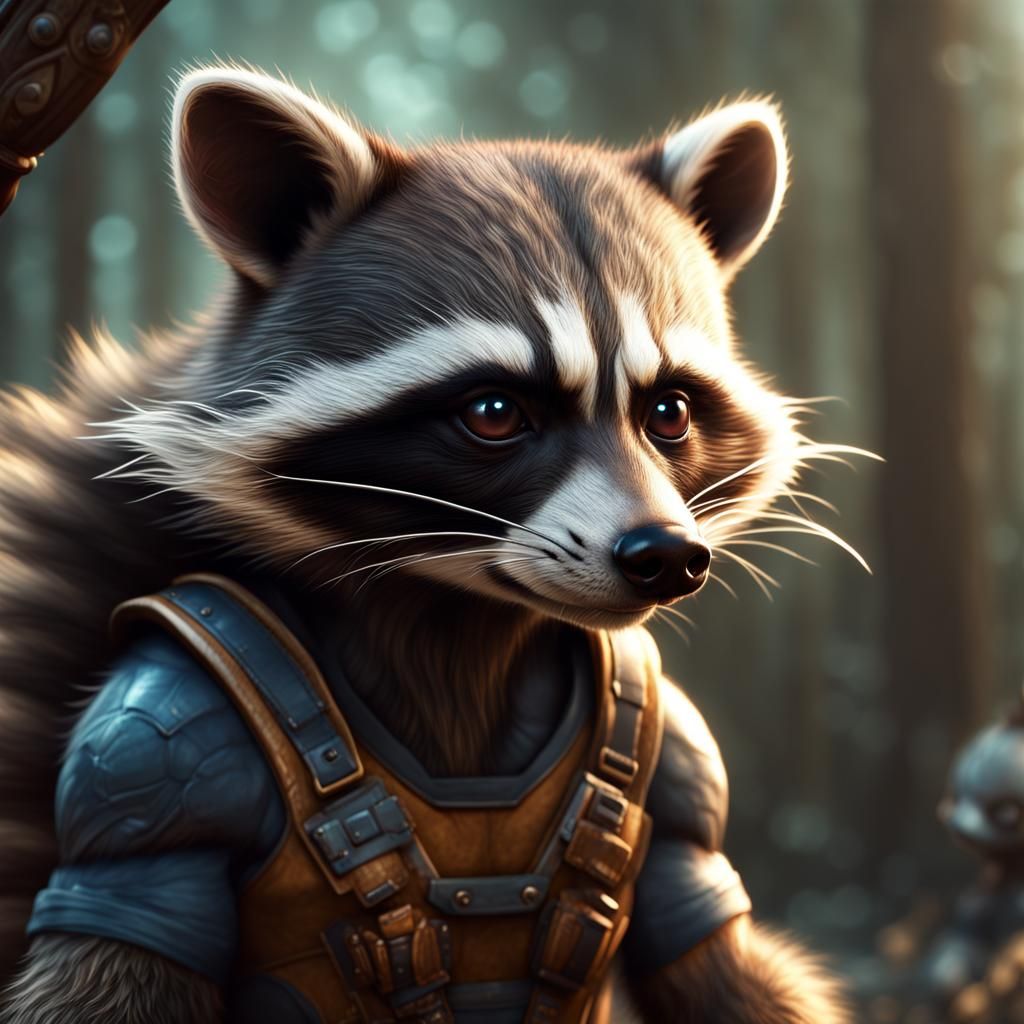 muscular racoon with baby face - AI Generated Artwork - NightCafe Creator