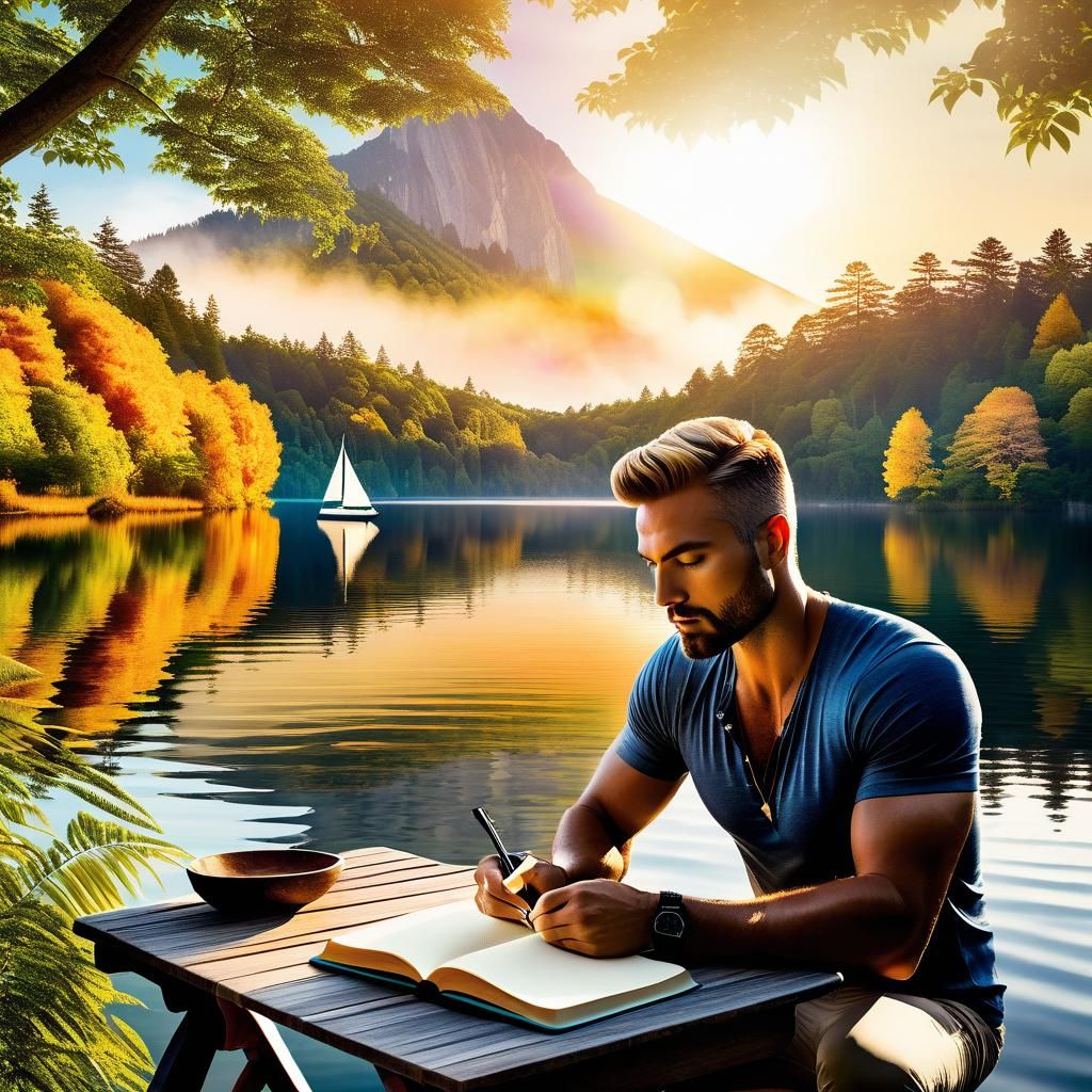 Writing in his journal - AI Generated Artwork - NightCafe Creator