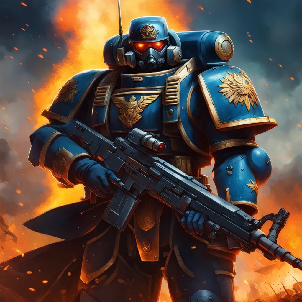 Warhammer 40k, Kriegsman, Highly detailed, fused with a Kampfer from ...