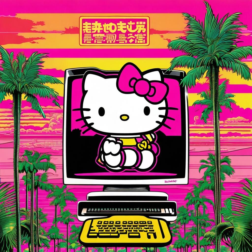 Hello Vaporwave - AI Generated Artwork - NightCafe Creator