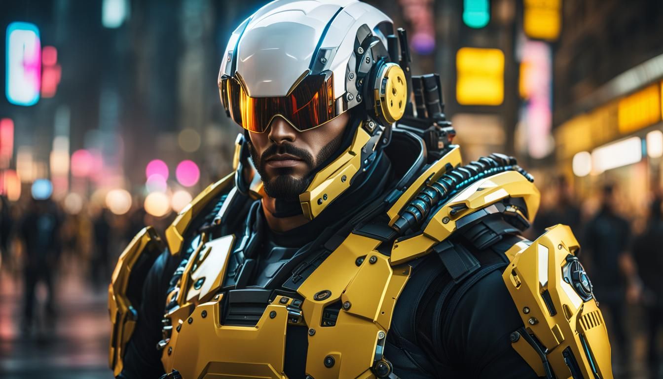 Cyberpunk Cop (Male) - AI Generated Artwork - NightCafe Creator