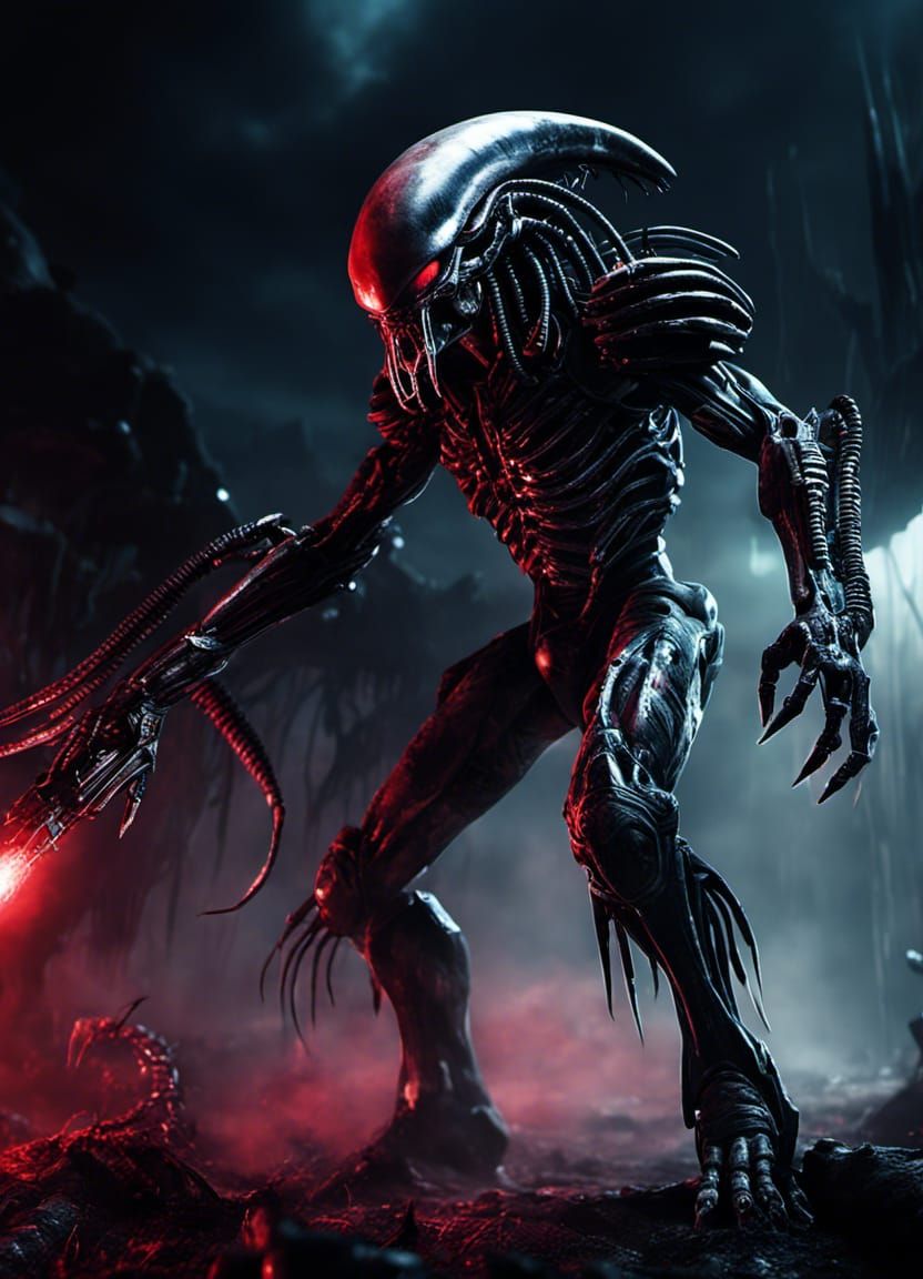 Alien vs predator hybrid - AI Generated Artwork - NightCafe Creator