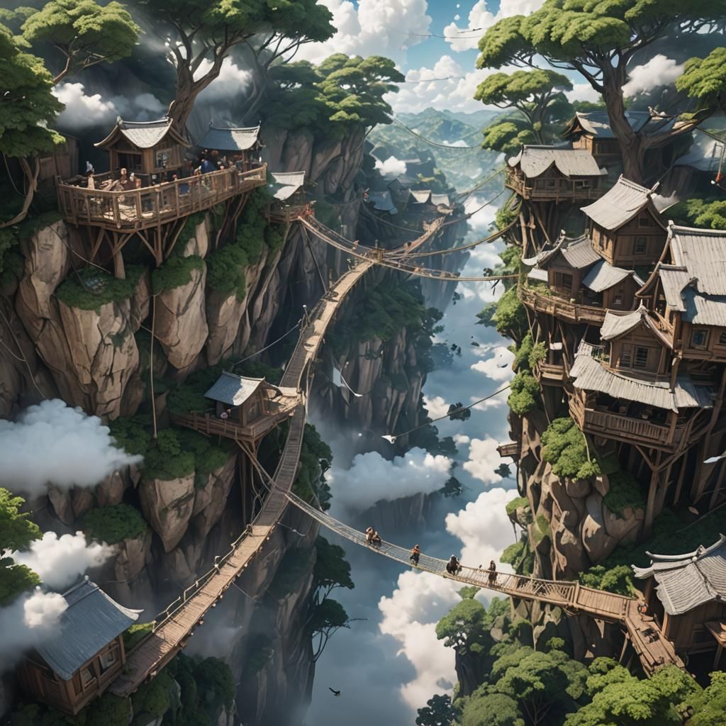 Cloud Village 1 - AI Generated Artwork - NightCafe Creator