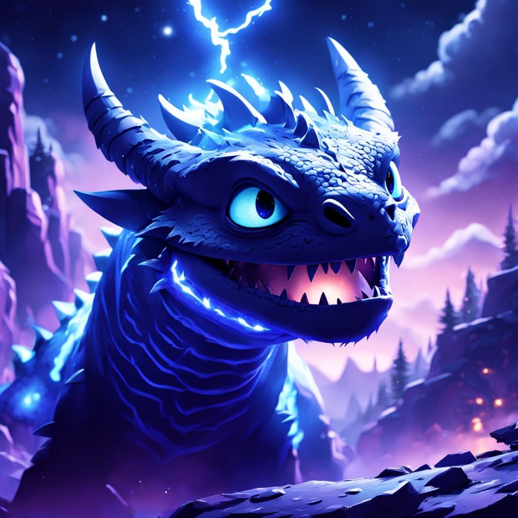 Lightning Toothless - Toothless Ignites the Night Sky in a D...