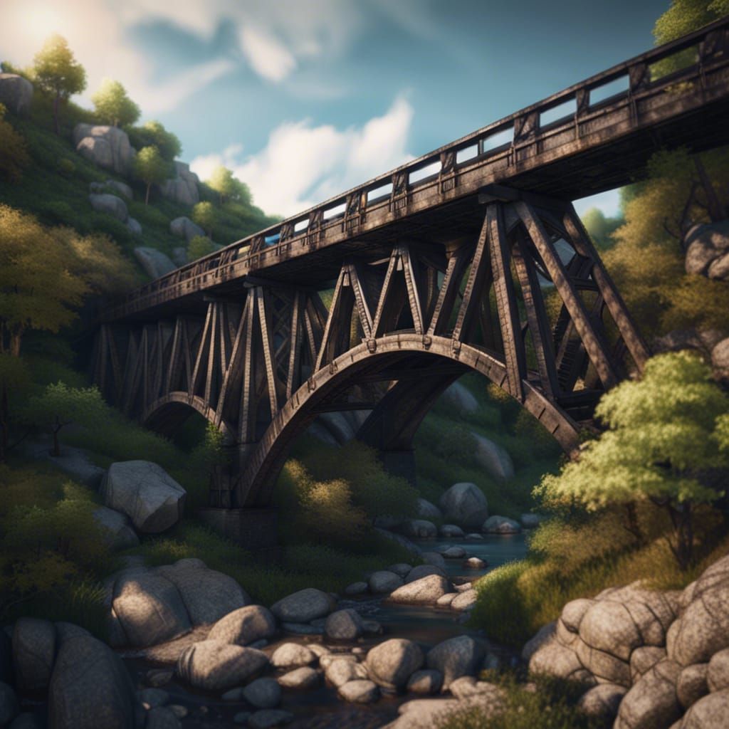 Dry Creek Bridge - AI Generated Artwork - NightCafe Creator