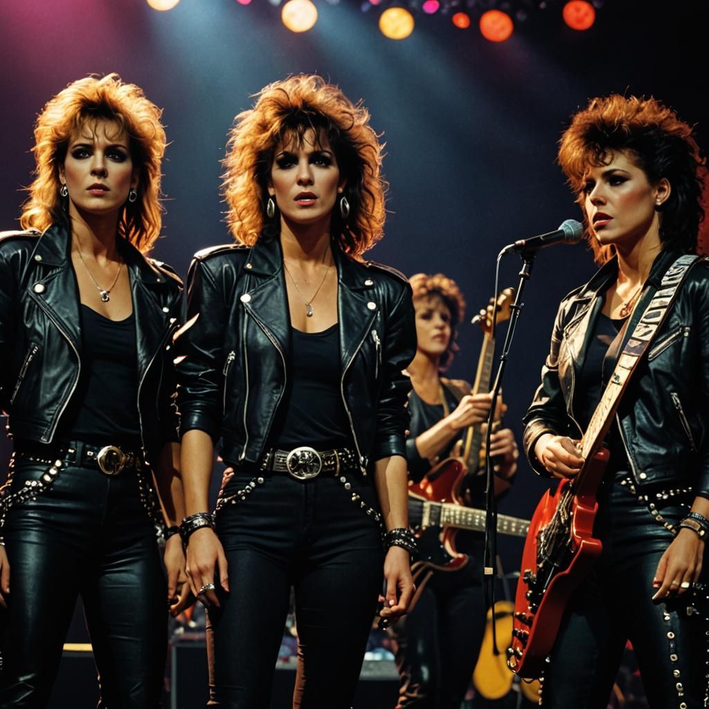 Cool 80s Female Rock Band. #2 - AI Generated Artwork - NightCafe Creator