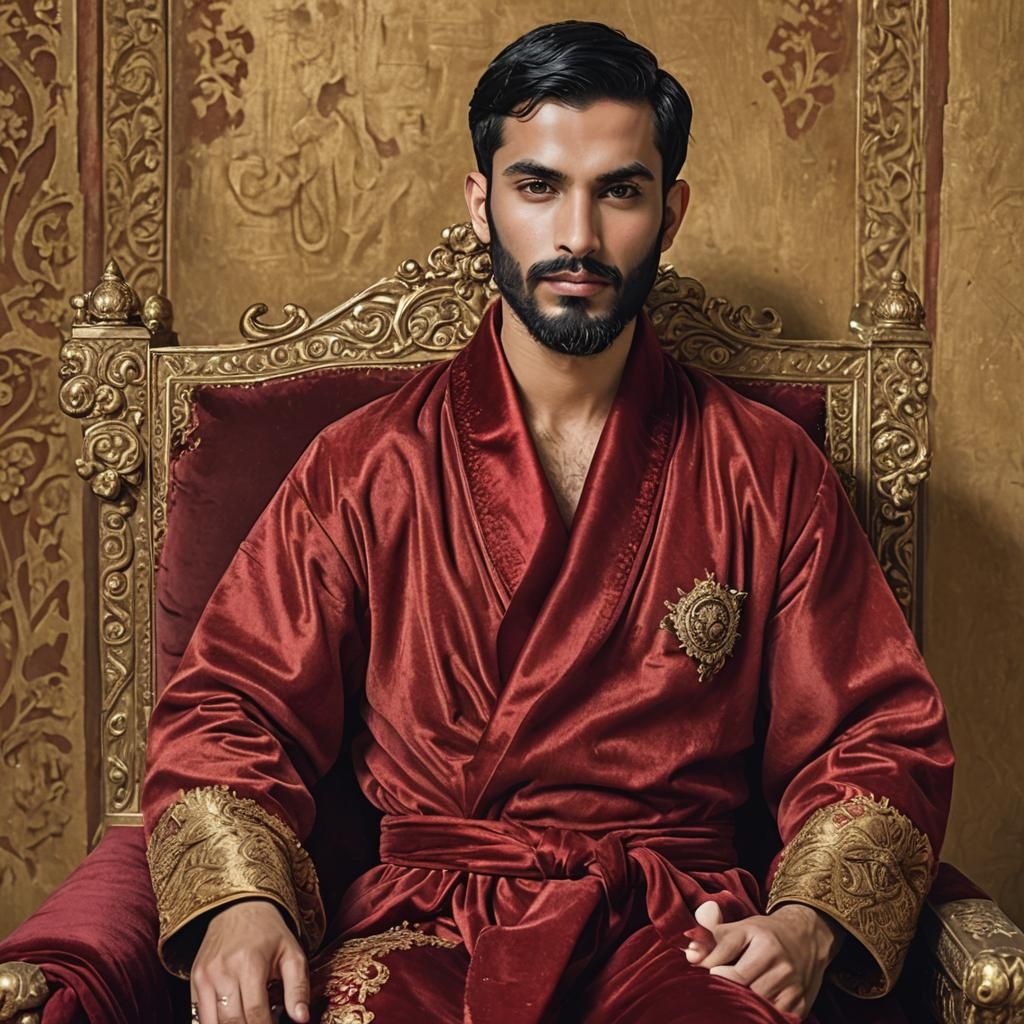 A portrait of young Arab Iranian prince on his throne - AI Generated ...