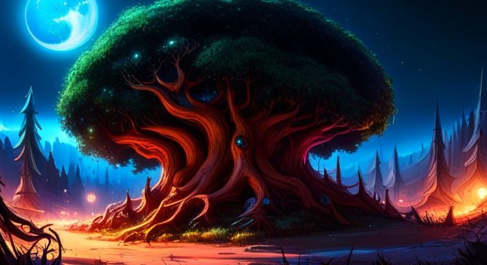 Enchanted fae tree - AI Generated Artwork - NightCafe Creator
