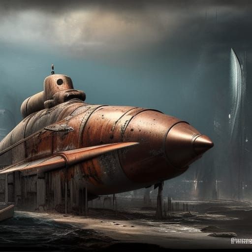 Rusty Submarine - AI Generated Artwork - NightCafe Creator