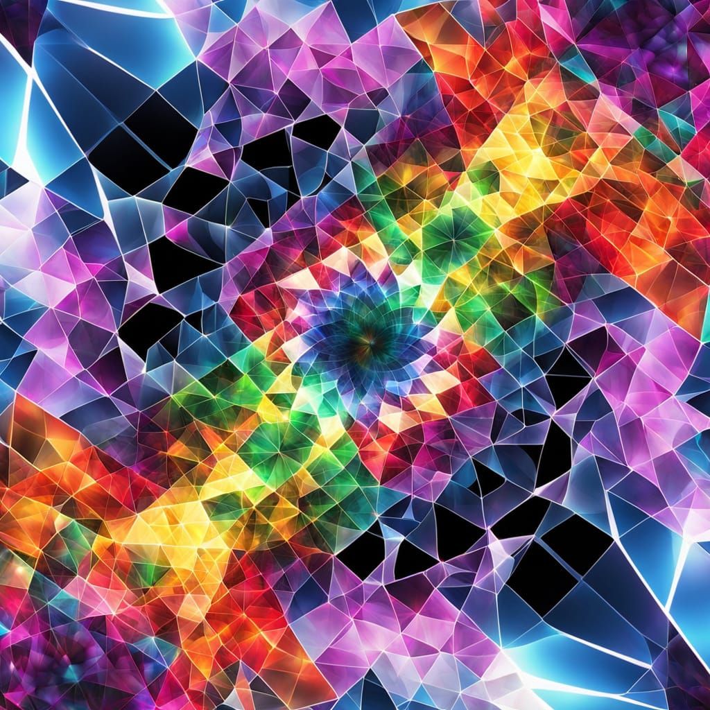 Photo of fractal prism. - Vibrant Fractal Prism Radiates Li...