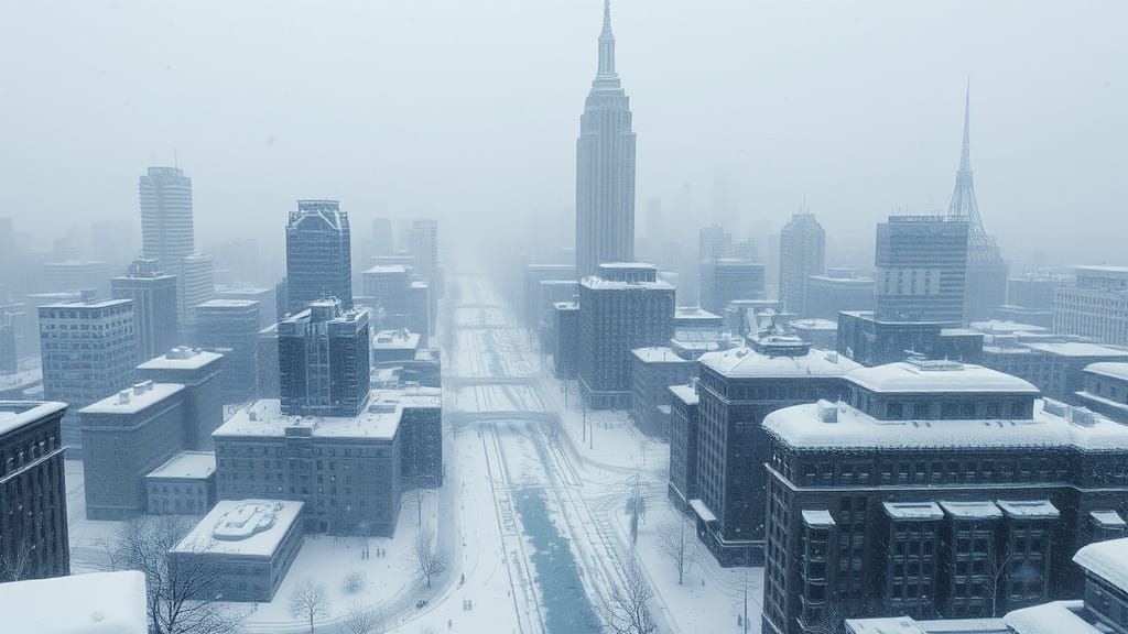 Winter and snow, everything is frozen people are frozen it's winter ...