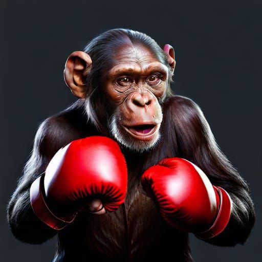 Boxer Chimpanzee - AI Generated Artwork - NightCafe Creator