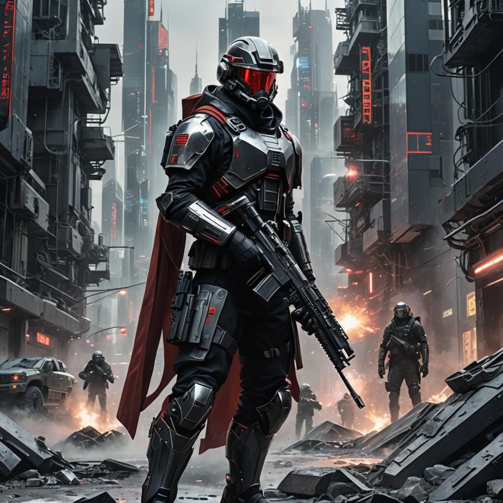 Imperial Peacekeeper searching the ruins, 2281 - AI Generated Artwork ...