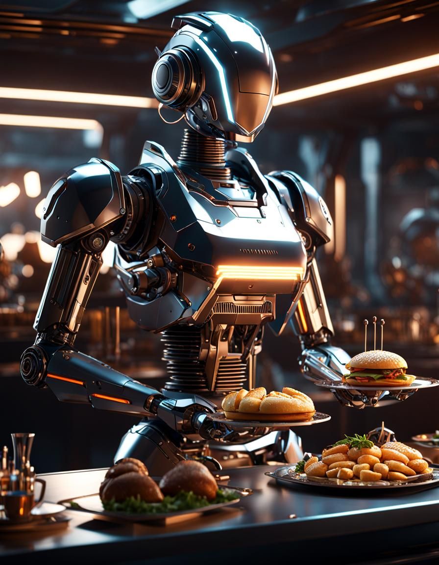 RoboWaiter - AI Generated Artwork - NightCafe Creator