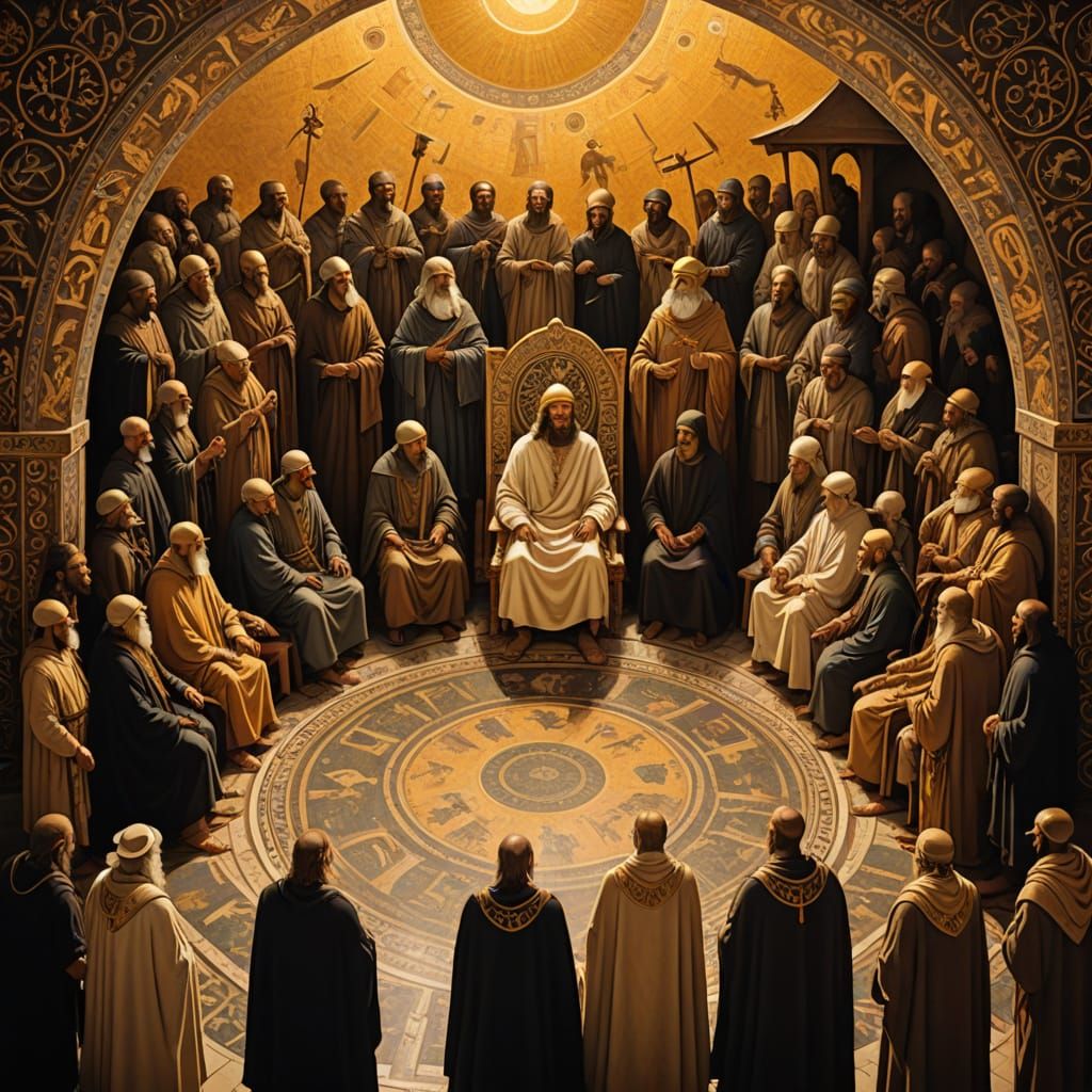 Byzantine Plot - Byzantine Throne Scene in Dreamlike Hierony...