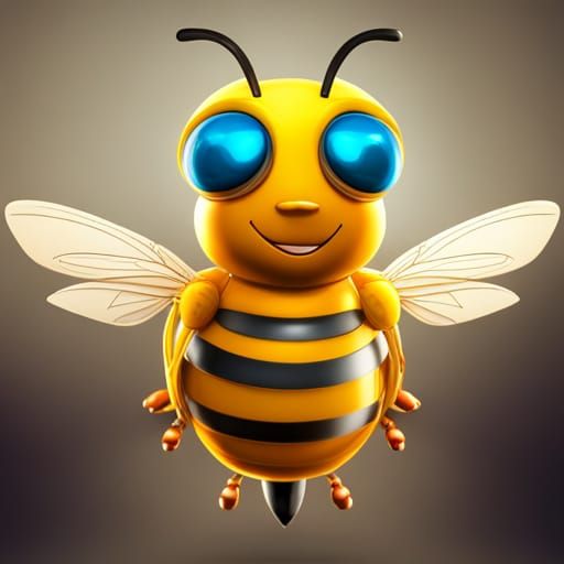 The cute happy smiling bee photorealistic intricately detailed HDR 8k ...