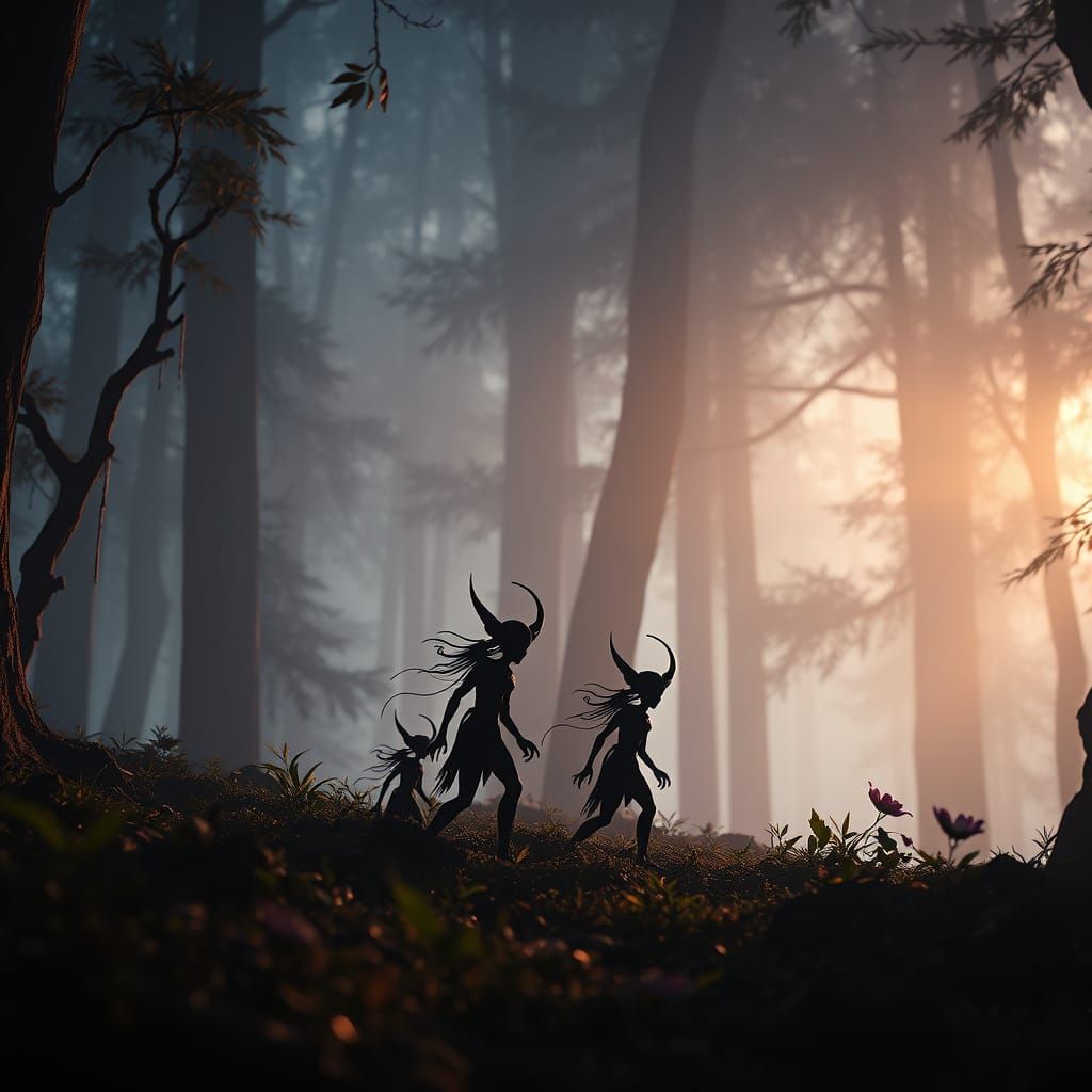 Silhouettes of tiny elf creatures - Silhouettes of tiny elf ...