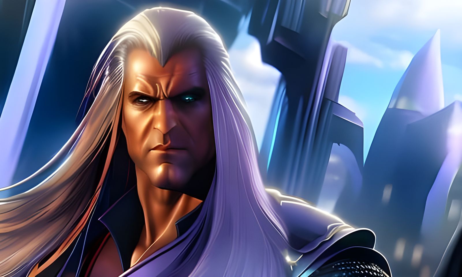 Badass White Haired Dude Ai Generated Artwork Nightcafe Creator