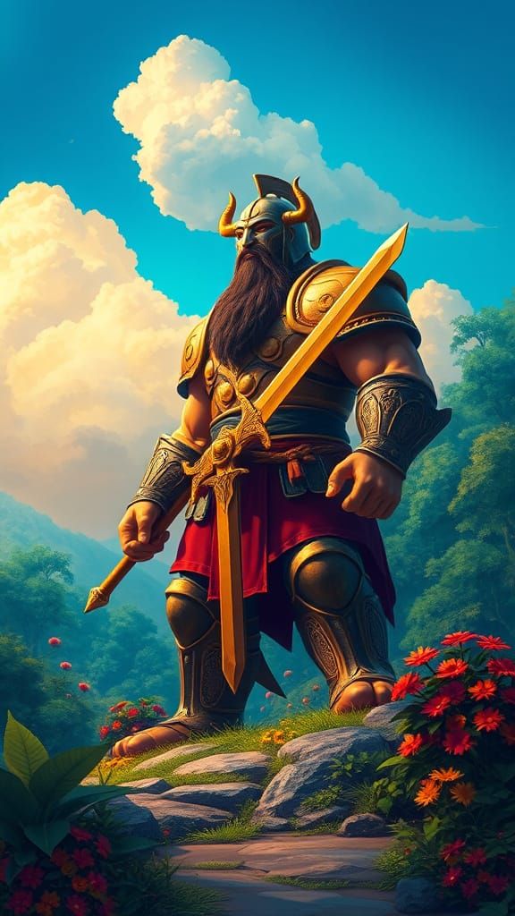 Goliath Fighter Resolute Studio Ghibli complementary colors deep color ...