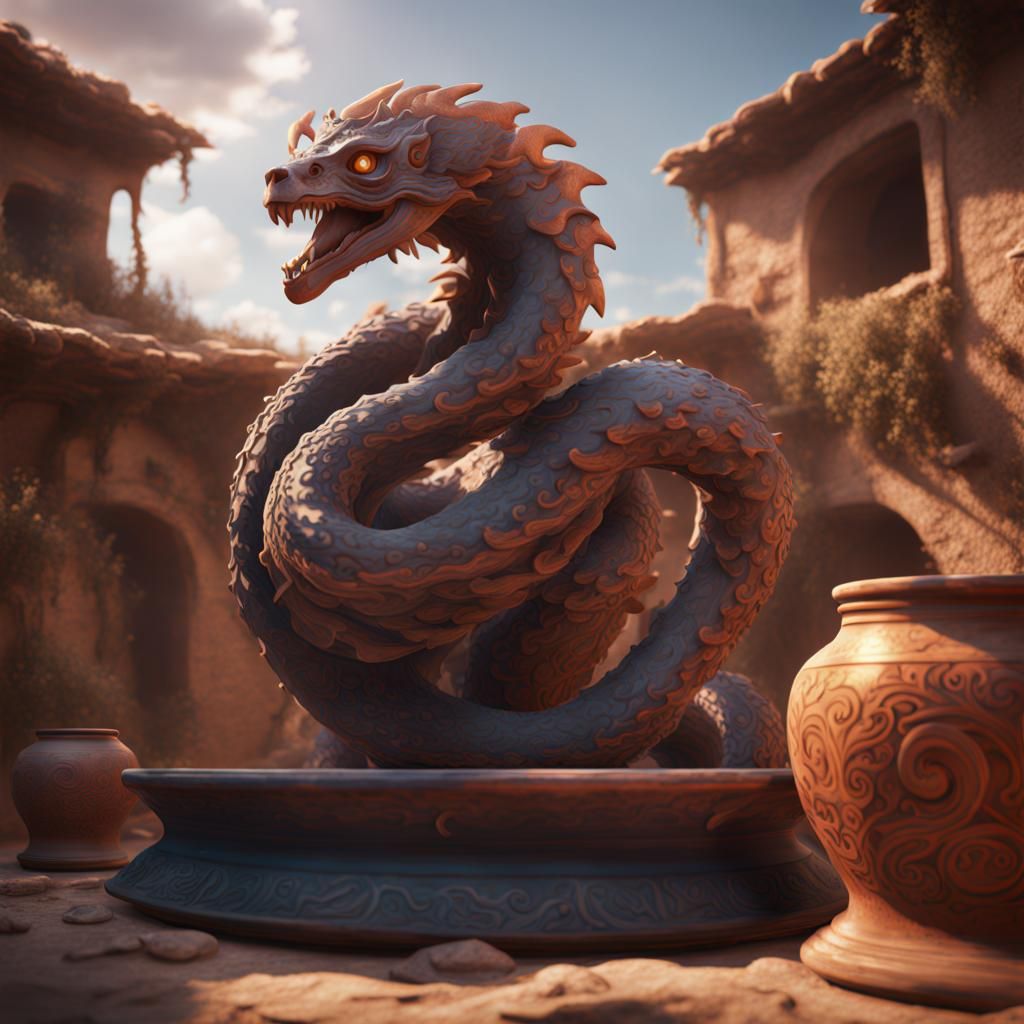 a pottery hydra drying in the sun - AI Generated Artwork - NightCafe ...