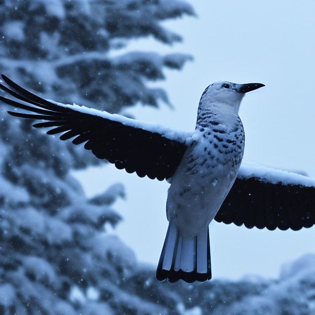 snowy bird in the sky - AI Generated Artwork - NightCafe Creator