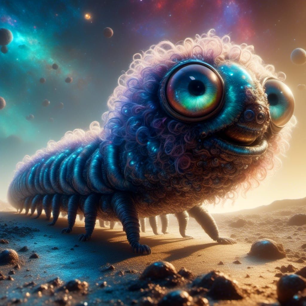 Cosmic Worm - AI Generated Artwork - NightCafe Creator