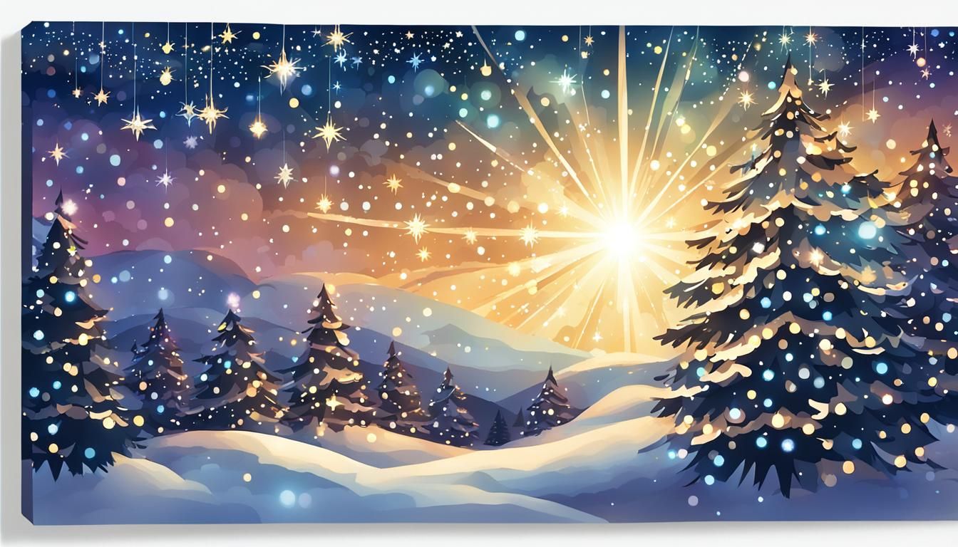 Celestial Christmas Scene in Vibrant Color - AI Art