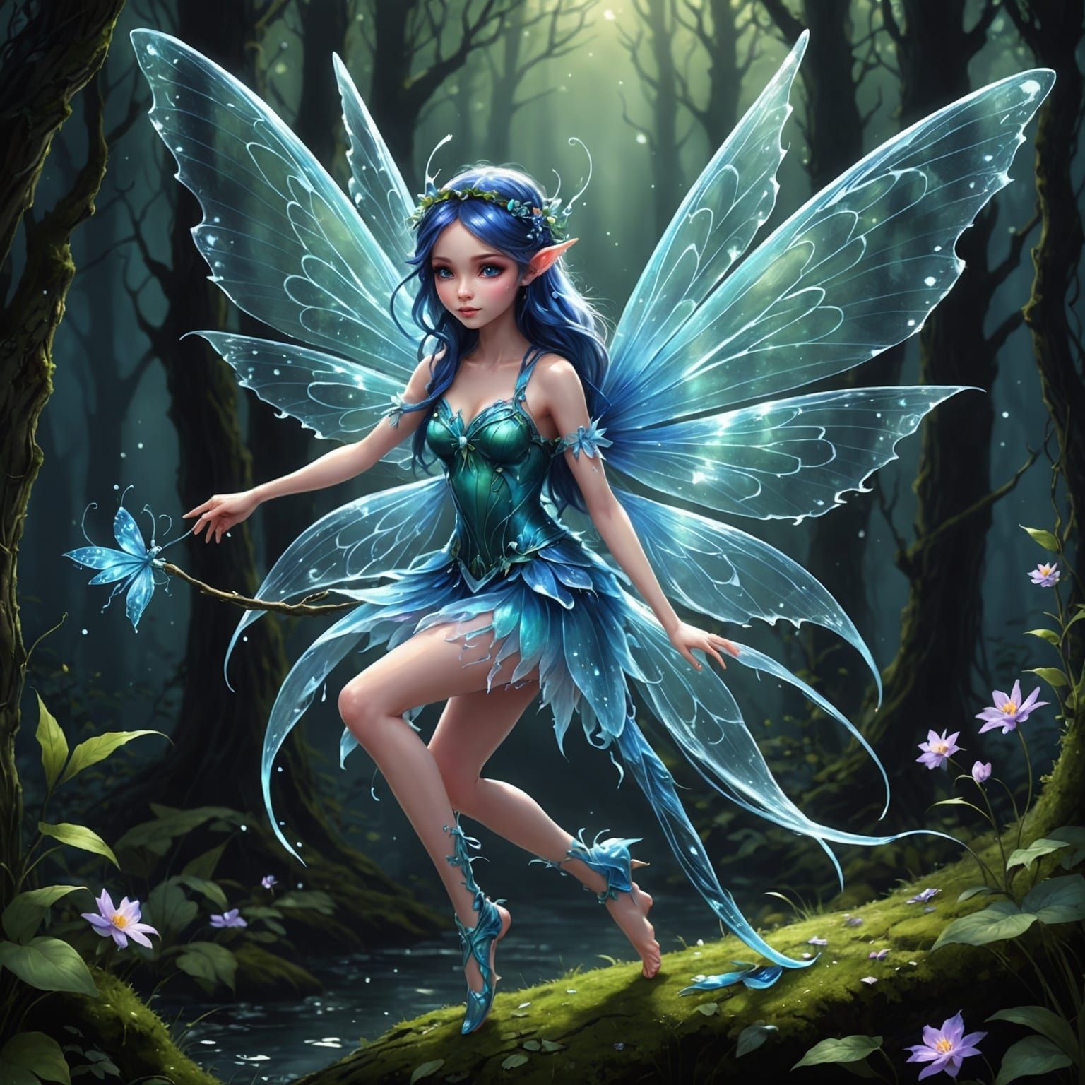Digi-Wisp Fairy deviantart - Whimsical Digital Fairy in a Dr...