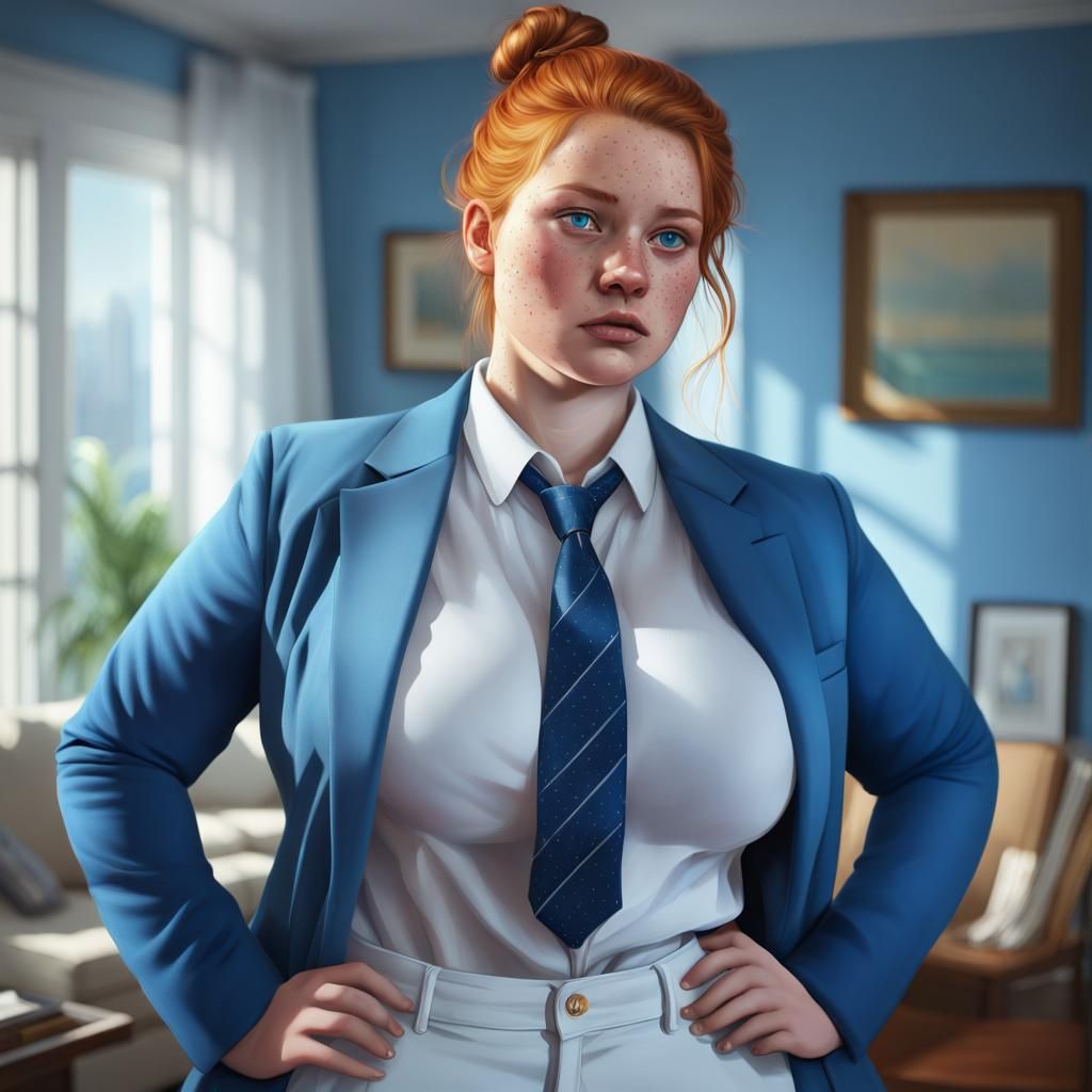 Chubby working girl 2 - AI Generated Artwork - NightCafe Creator