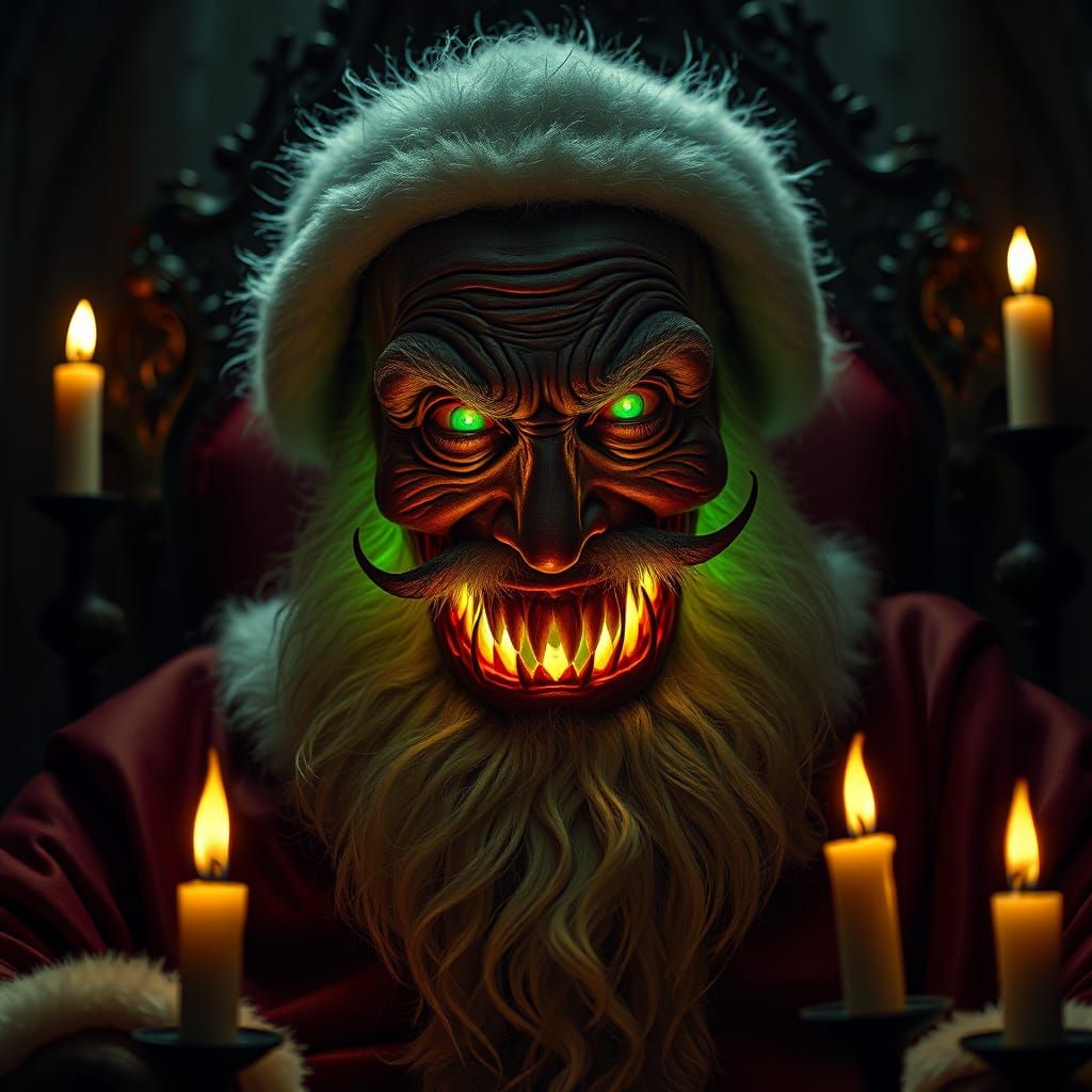 Surreal Santa Portrait in Dark, Gothic Style - AI Art