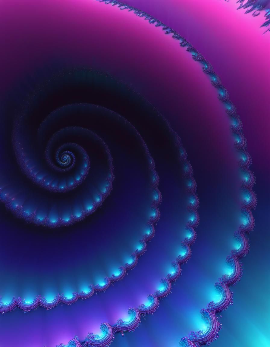 Multi chromatic holographic blue spiral with holographic purple accents ...