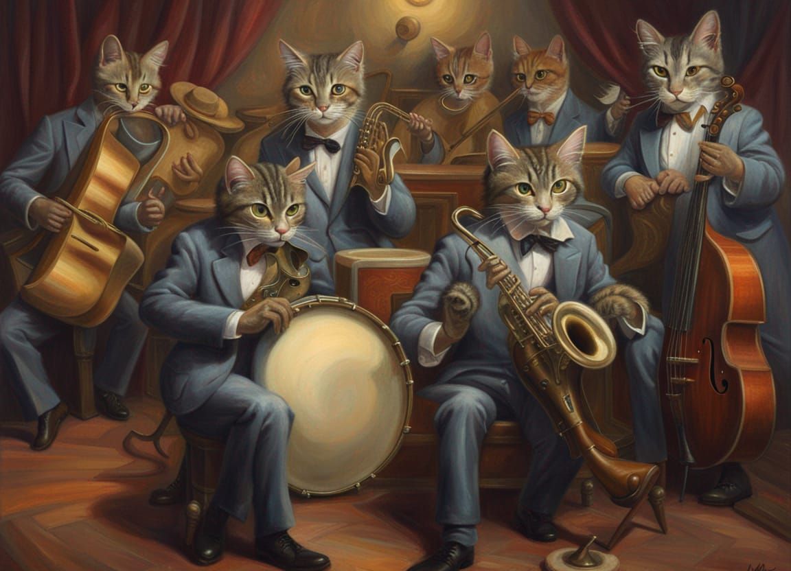 Jazz Kats 3 - AI Generated Artwork - NightCafe Creator