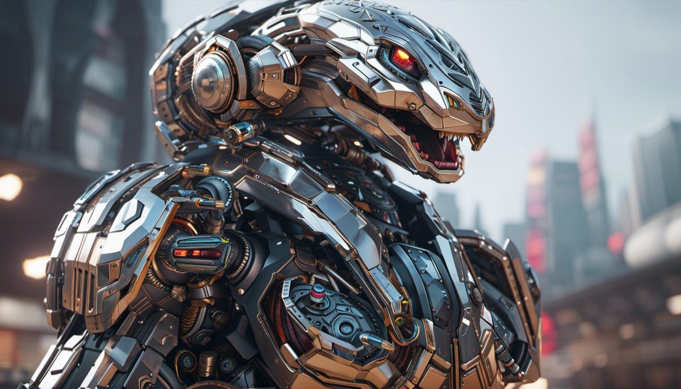 Metal snake man - AI Generated Artwork - NightCafe Creator