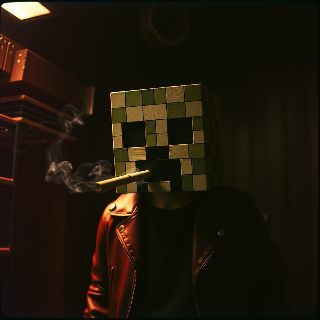 Minecraft creeper smokes a blunt - Creeper Smokes Blunt in C...
