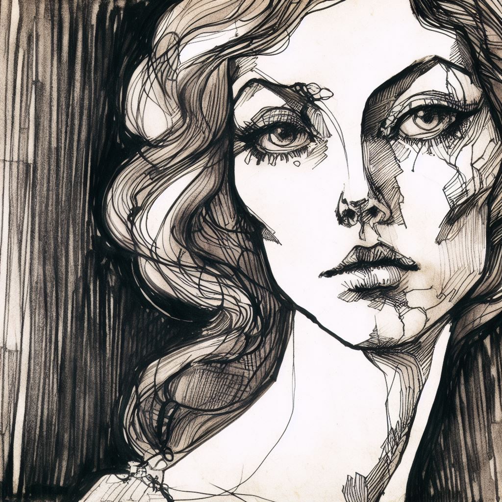 Portrait Ink Pen Drawing - AI Generated Artwork - NightCafe Creator