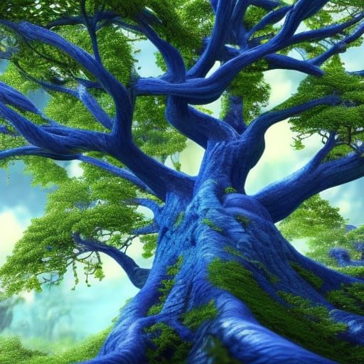 Blue tree series - AI Generated Artwork - NightCafe Creator