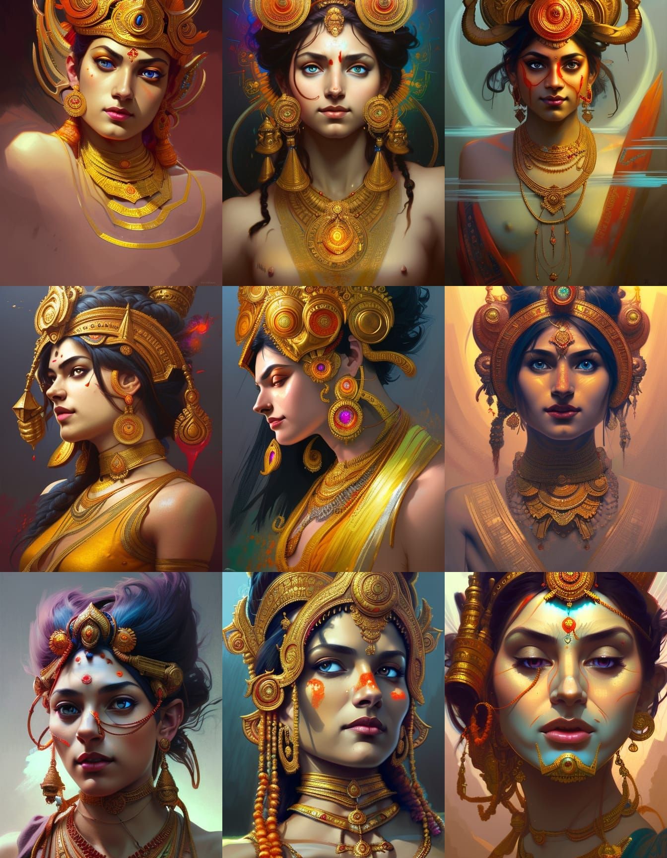 Hinduism head and shoulders portrait, 8k resolution concept art ...