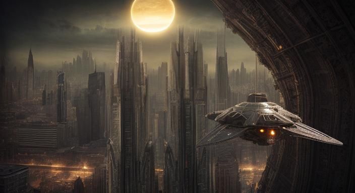 Droid flayer transport Sun day Extraterrestre City Civilisation ...