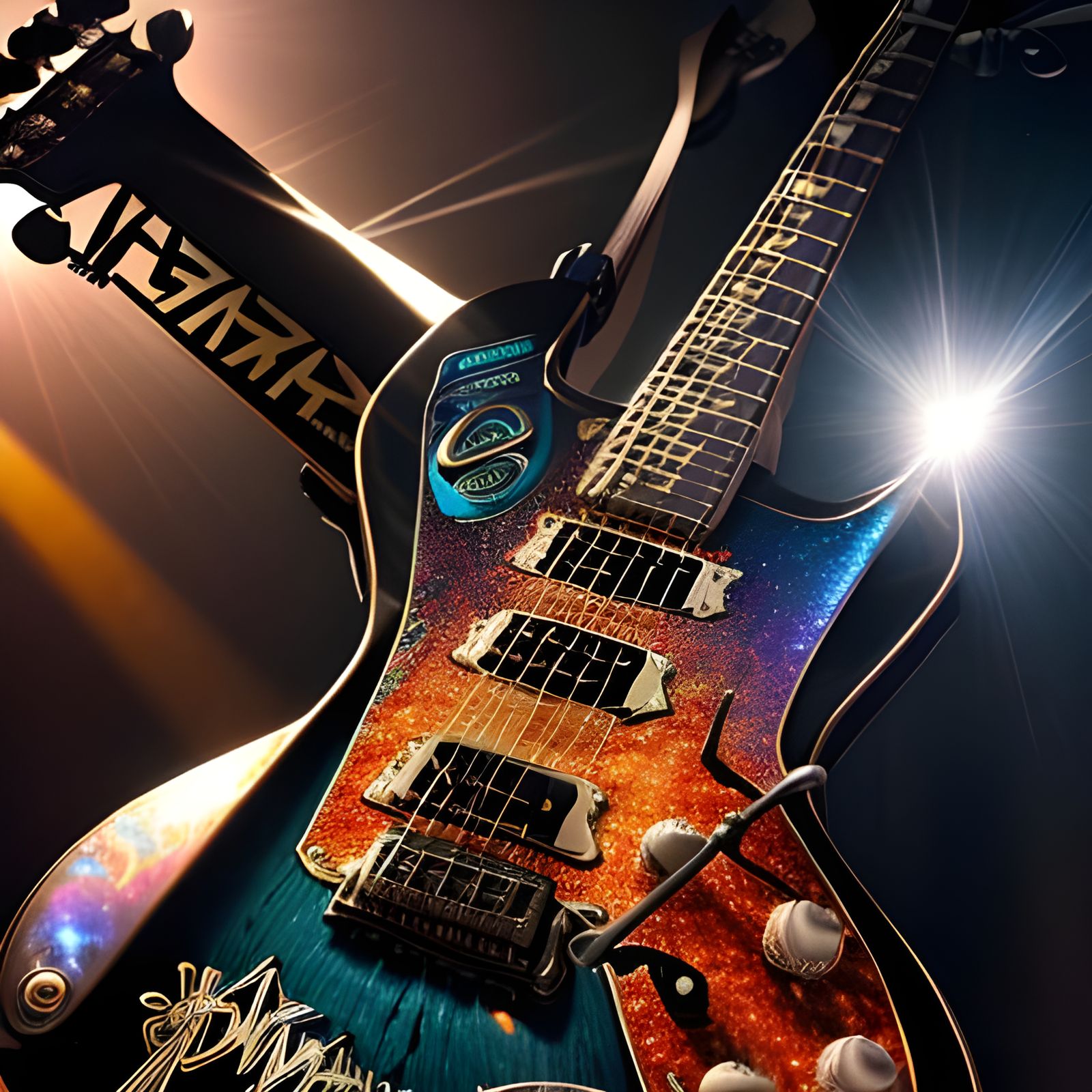 Beautiful Washburn Guitar - AI Generated Artwork - NightCafe Creator