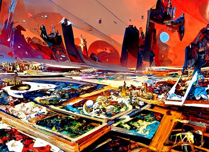 Marvelous Futuristic Planetary Folklore City in Construction Maximalist ...