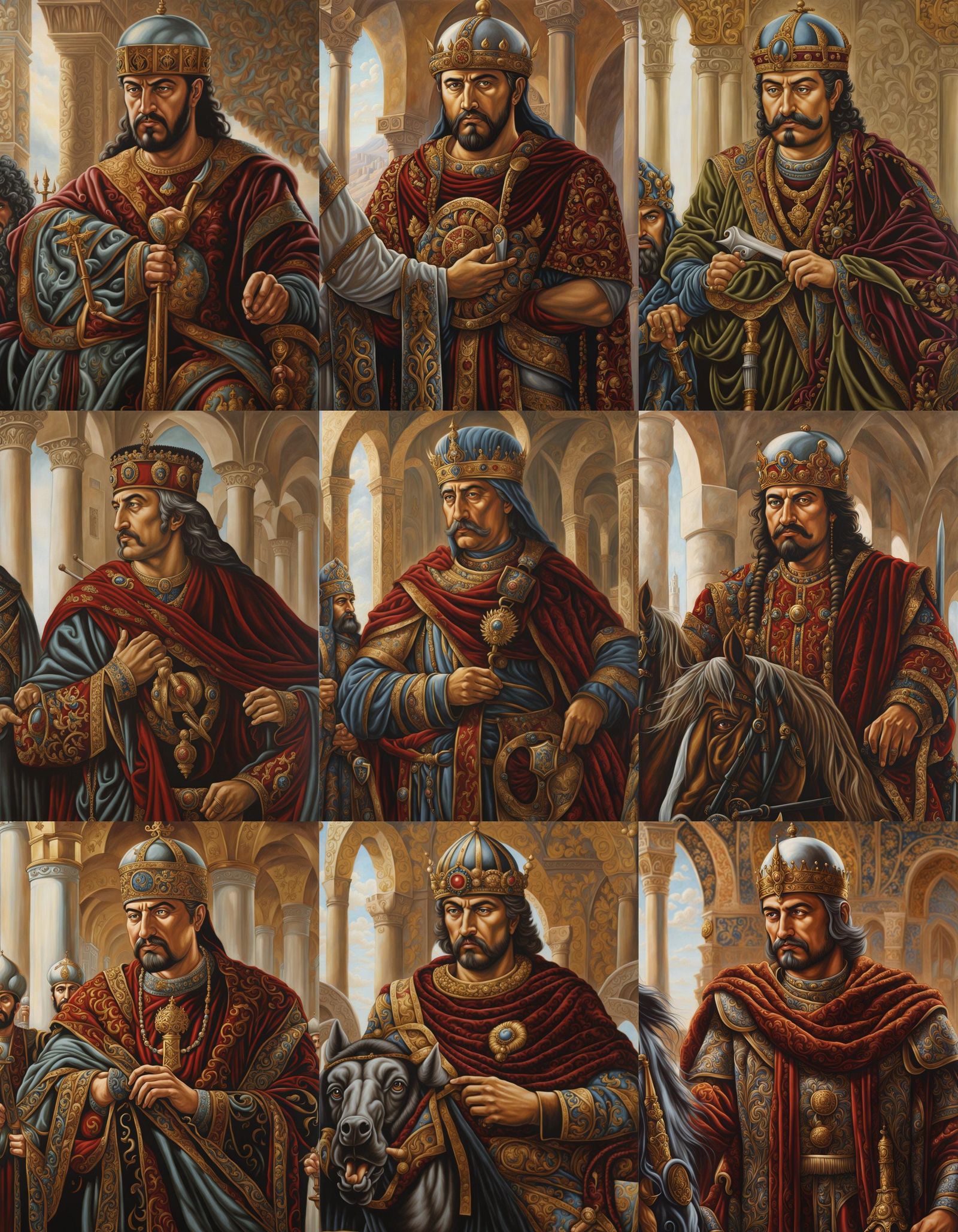 A tapestry depicting a Cuman Turkic being coronated as the Byzantine ...