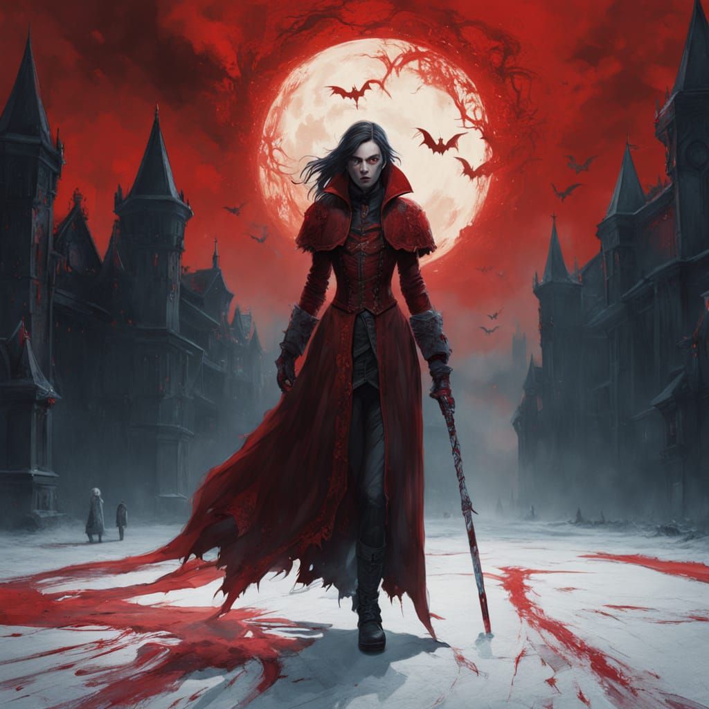 Vampire Nicole Bobek in a Dark, Mystical Rink - AI Art