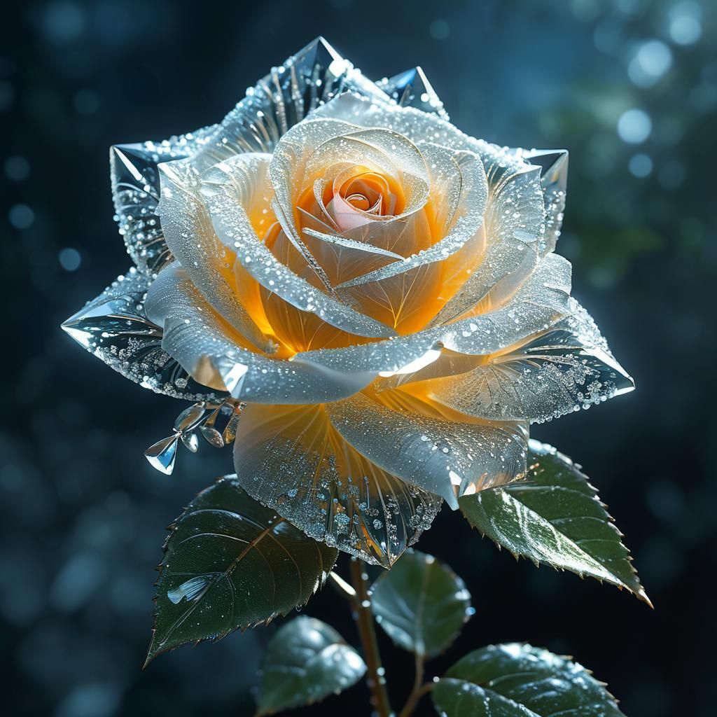 A crystal rose - AI Generated Artwork - NightCafe Creator
