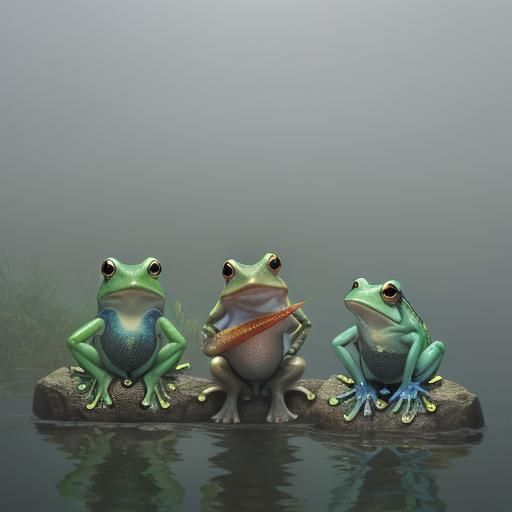 frogs, fog, fish - AI Generated Artwork - NightCafe Creator