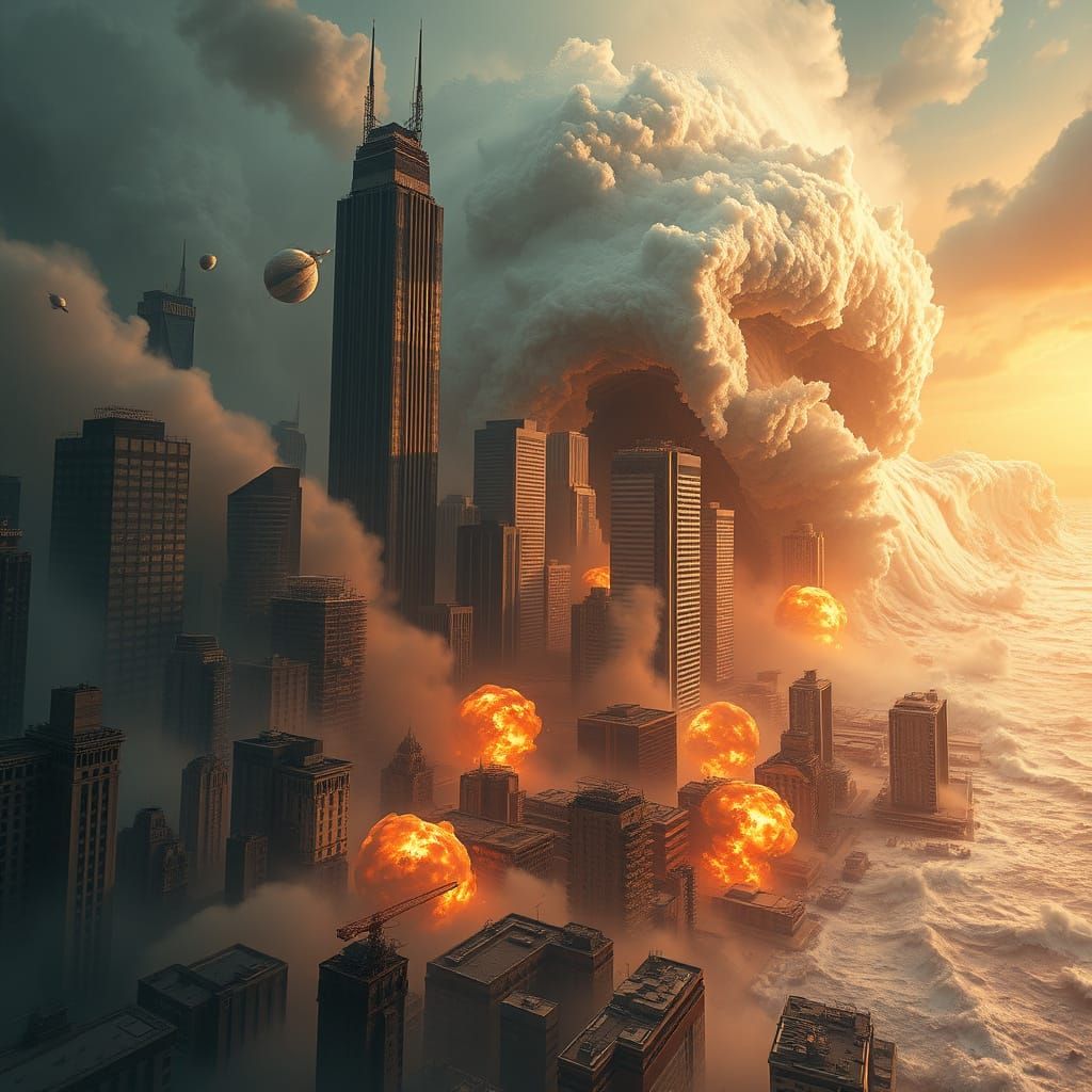 The future - Apocalyptic Metropolis in a Cyberpunk Landscape