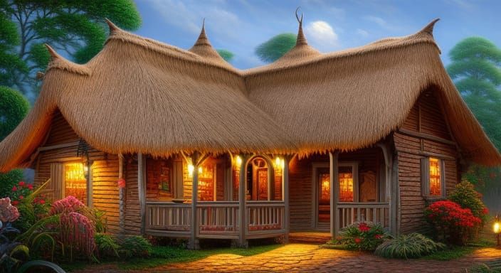 Madagascar Style Cottage - AI Generated Artwork - NightCafe Creator