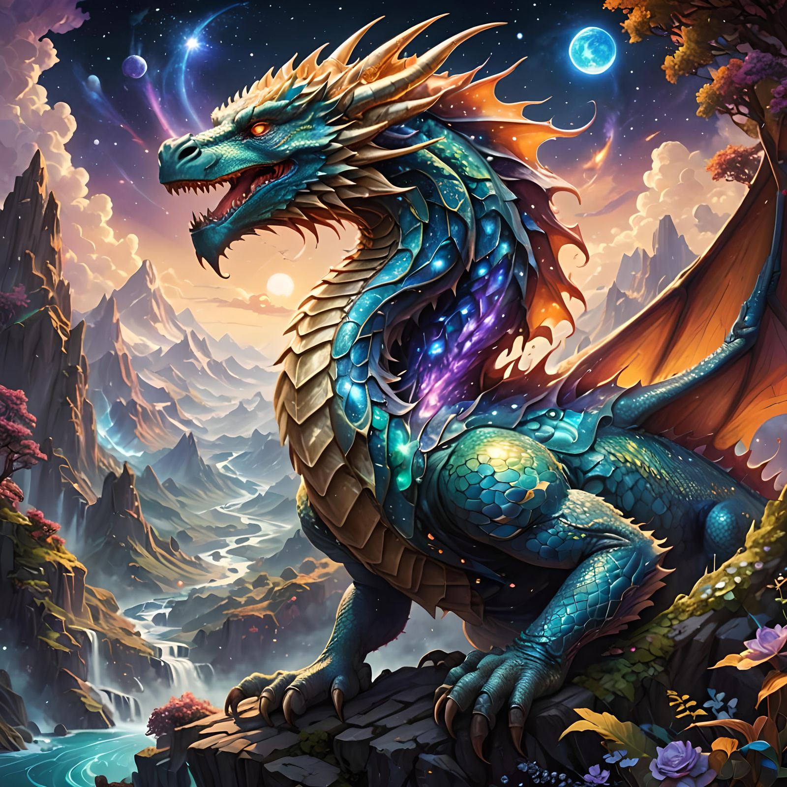 Galactic Dragon of the East - AI Generated Artwork - NightCafe Creator