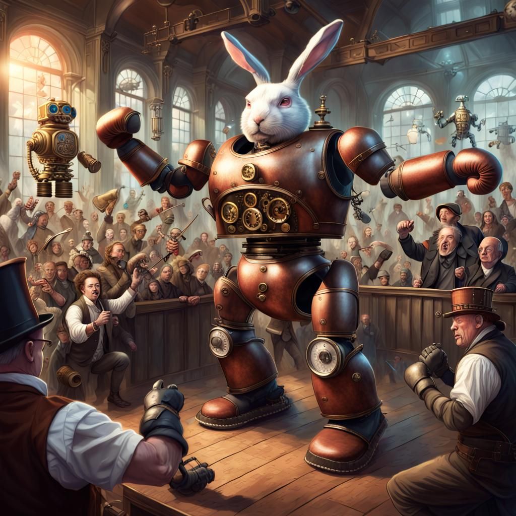 Steampunk Bunny Champion - AI Generated Artwork - NightCafe Creator
